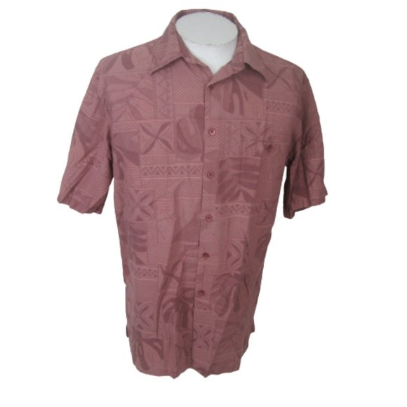 Kona Kai | Shirts | Kona Kai Vtg Men Hawaiian Camp Shirt P2p L 23 Aloha Luau Tropical Jacquard ...